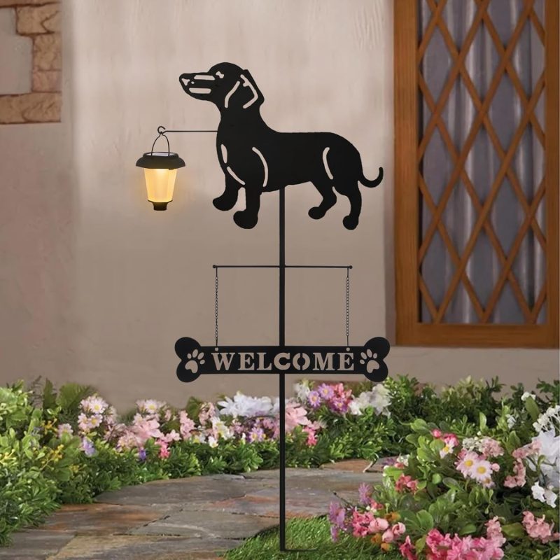 Solar Dachshund Silhouette Welcome Sign – The Dachshund Lover Store